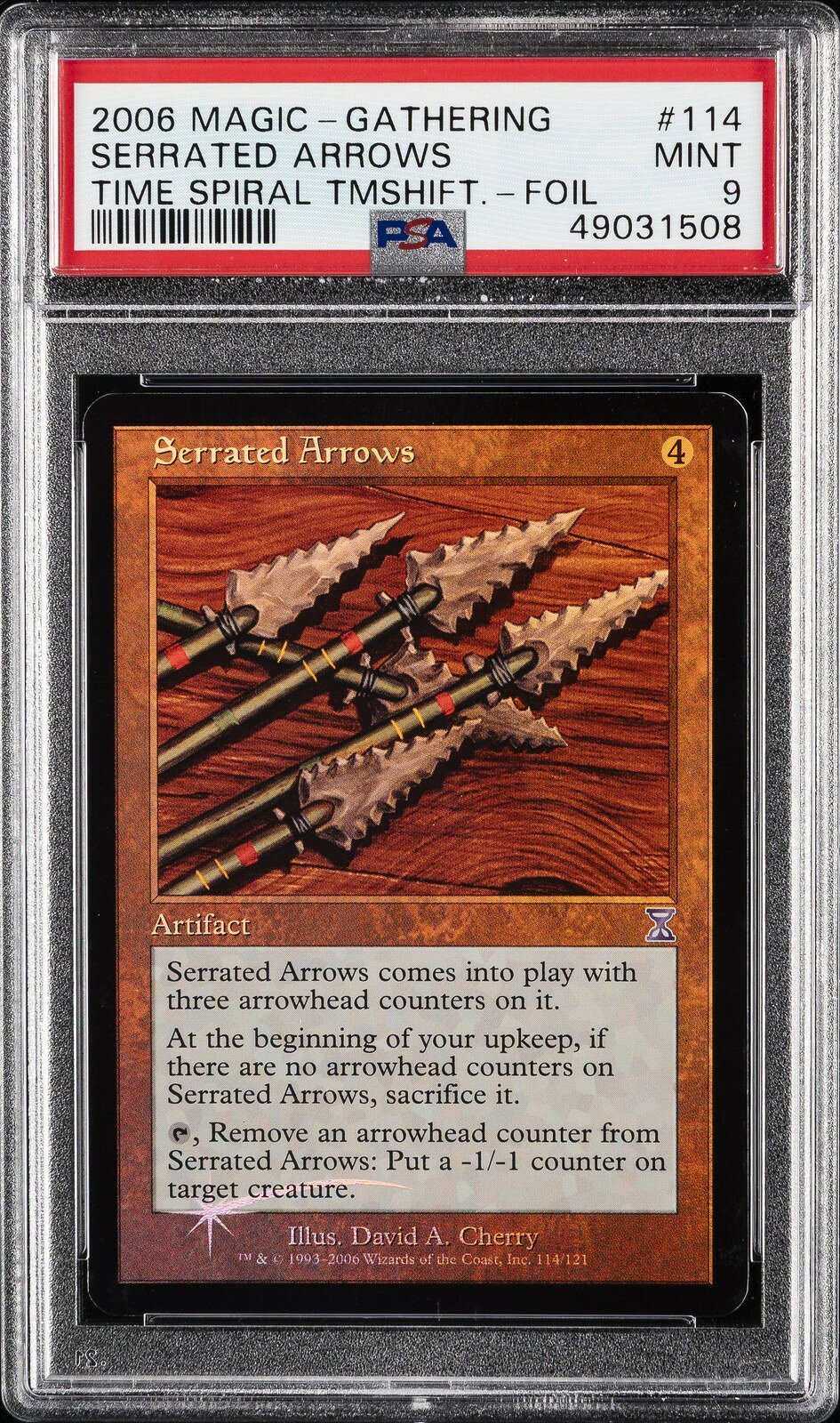 PRODUCT DETAILS 【商品情報】・鑑定機関：PSA・グレード：9・カード名（キャラクター）：Serrated Arrows・年式・シリーズ（セット名）：2006 Time Spiral Timeshifted・カード番号：114...