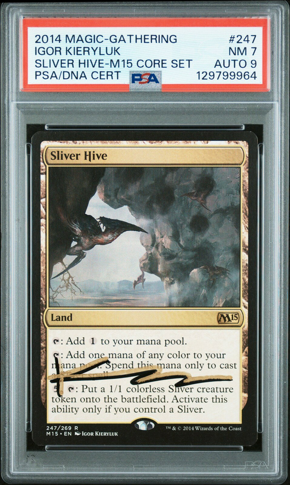 PRODUCT DETAILS 【商品情報】・鑑定機関:PSA・グレード:7 (Auto 9)・カード名（キャラクター）:Sliver Hive (スリヴァーの巣)・年式・シリーズ（セット名）:2014 Magic 2015 Core Se...