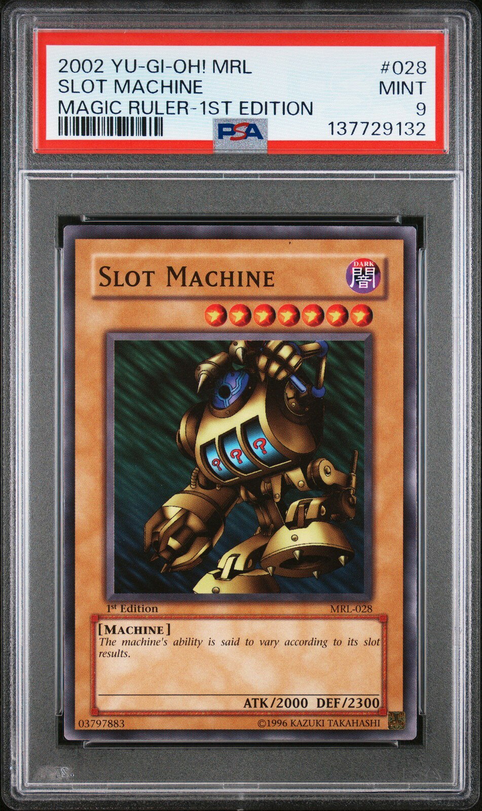 PRODUCT DETAILS 【商品情報】・鑑定機関：PSA・グレード：9・カード名（キャラクター）：Slot Machine (スロットマシーン)・年式・シリーズ（セット名）：2002 MRL-Magic Ruler 1st Editi...