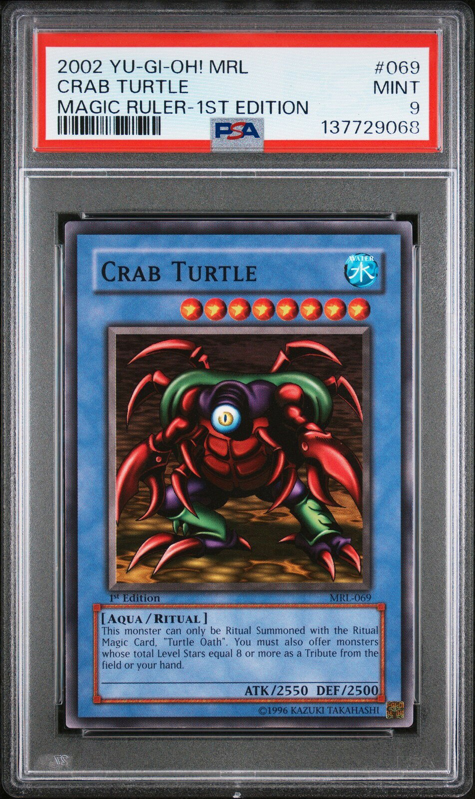 PRODUCT DETAILS 【商品情報】・鑑定機関:PSA・グレード:9・カード名（キャラクター）:CRAB TURTLE (クラブ・タートル)・年式・シリーズ（セット名）:2002 MRL-MAGIC RULER・カード番号:#069...