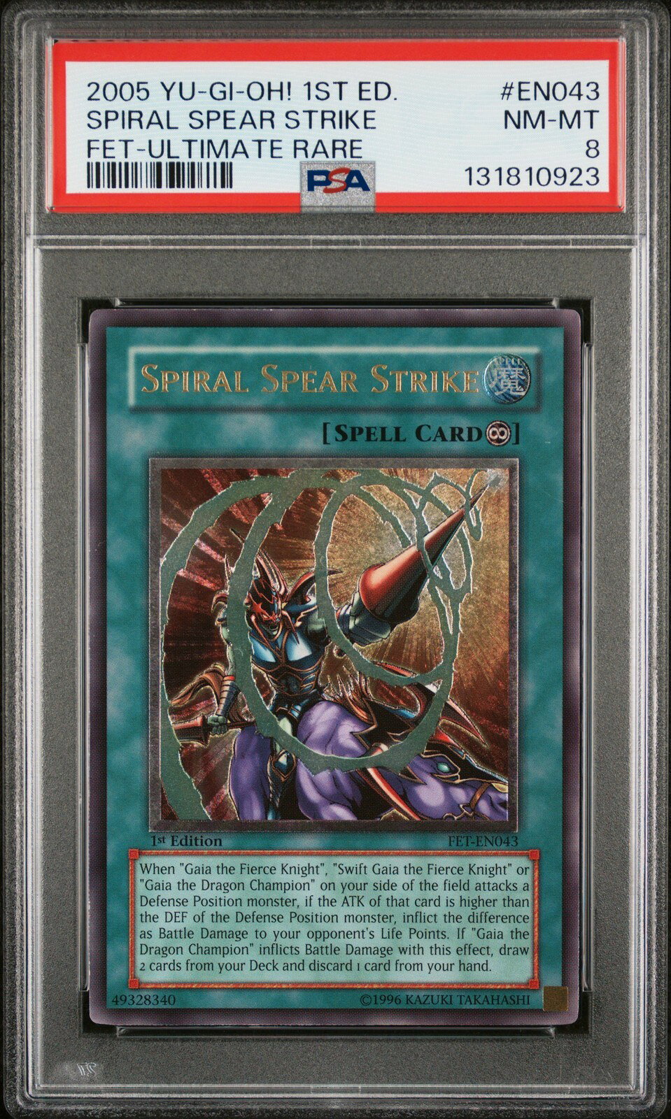 PRODUCT DETAILS 【商品情報】・鑑定機関:PSA・グレード:8・カード名（キャラクター）:SPIRAL SPEAR STRIKE・年式・シリーズ（セット名）:2005 FET-FLAMING ETERNITY・カード番号:#E...