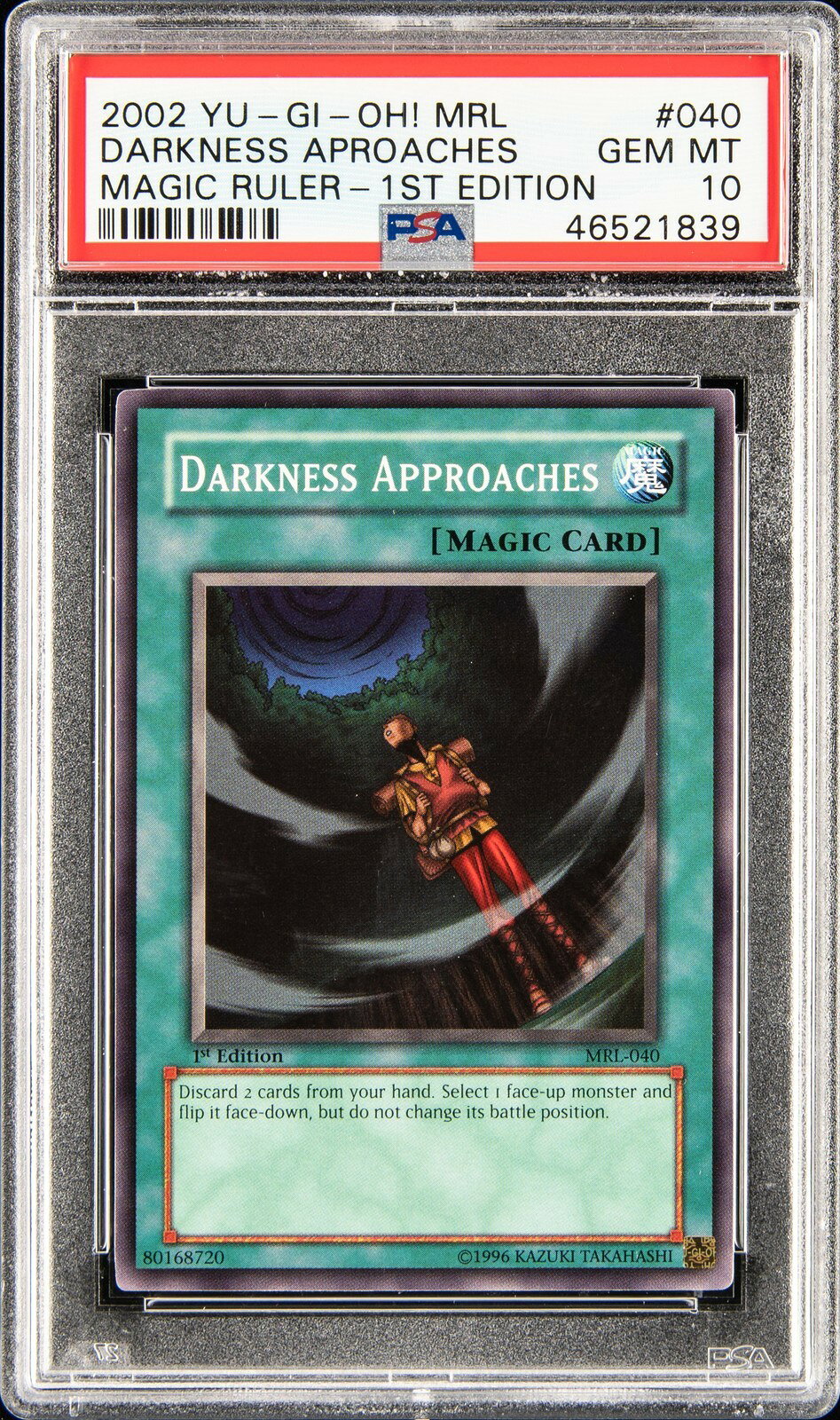 PRODUCT DETAILS 【商品情報】・鑑定機関：PSA・グレード：10・カード名（キャラクター）：DARKNESS APPROACHES (ダークネス・アプローチ)・年式・シリーズ（セット名）：2002 MRL-MAGIC RULE...