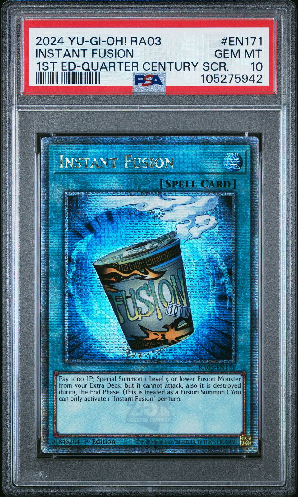 PRODUCT DETAILS 【商品情報】・鑑定機関：PSA・グレード：10・カード名（キャラクター）：INSTANT FUSION・年式・シリーズ（セット名）：2024 RA03-QUARTER CENTURY BONANZA・カード番...
