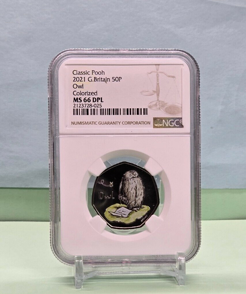 PRODUCT DETAILS 【商品情報】・鑑定機関: NGC・グレード: MS66 DPL・発行年・発行国: 2021年・イギリス・額面: 50ペンス・テーマ・シリーズ: ディズニー くまのプーさん オウル（第5弾）・素材・重量: カラ...