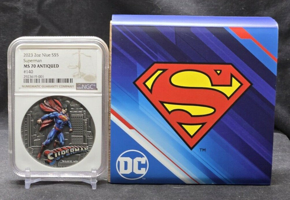 PRODUCT DETAILS 【商品情報】・鑑定機関：NGC・グレード：MS70 ANTIQUED・発行年・発行国：2023年 カナダ・額面：5ドル・テーマ・シリーズ：スーパーマン・素材・重量：銀（純度.999）・鑑定番号：-【コンディシ...
