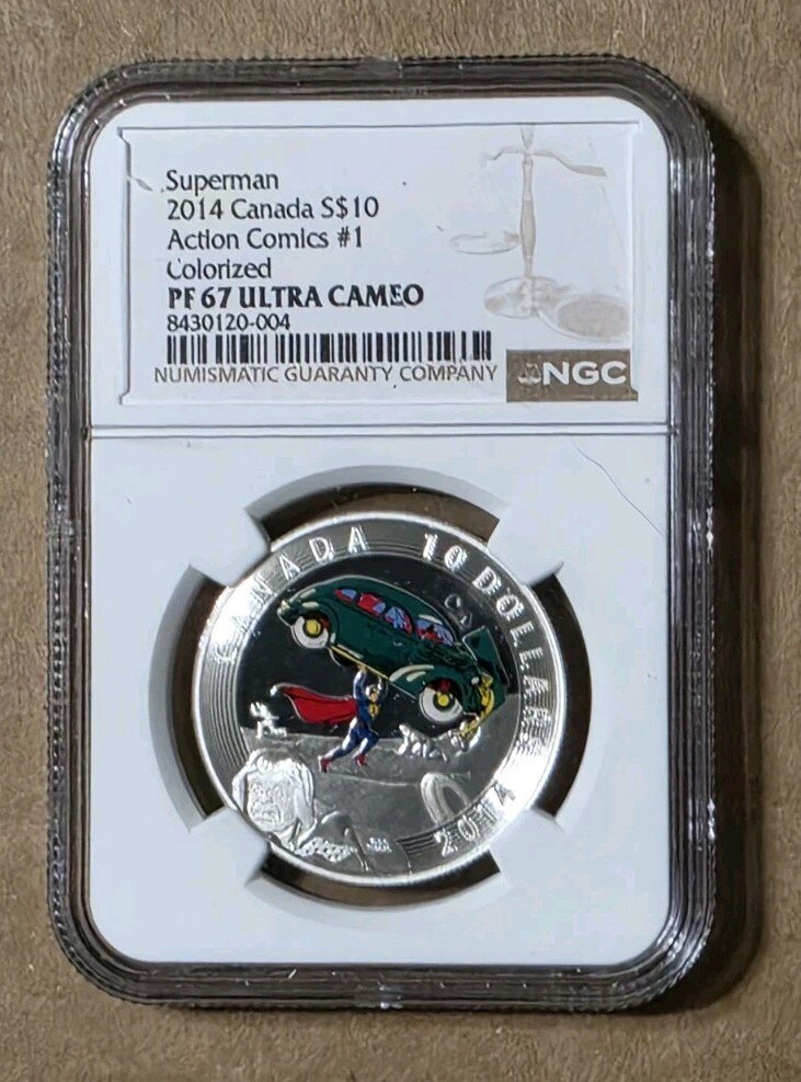 PRODUCT DETAILS 【商品情報】・鑑定機関: NGC・グレード: PF67 ULTRA CAMEO・発行年・発行国: 2014年 カナダ・額面: 10ドル・テーマ・シリーズ: DCコミックス スーパーマン アクション・コミックス...