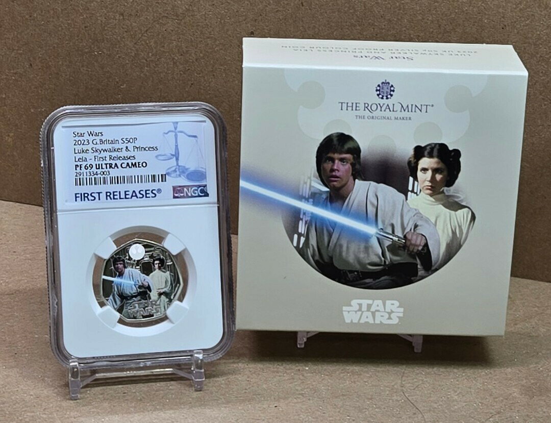PRODUCT DETAILS 【商品情報】・鑑定機関: NGC・グレード: PF69 ULTRA CAMEO・発行年・発行国: 2023年・イギリス・額面: 50ペンス・テーマ・シリーズ: スター・ウォーズ ルーク・スカイウォーカー ＆ ...