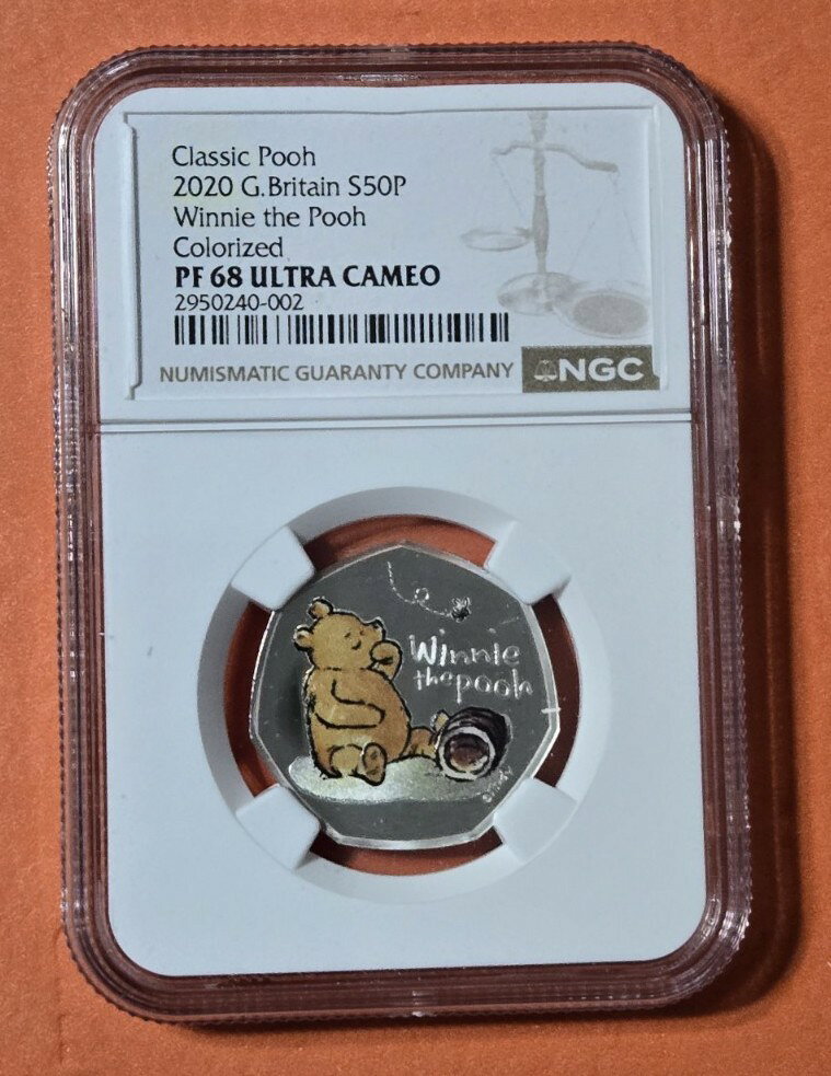 PRODUCT DETAILS 【商品情報】・鑑定機関：NGC・グレード：PF68 Ultra Cameo・発行年・発行国：2020年 イギリス・額面：50ペンス・テーマ・シリーズ：ディズニー くまのプーさん・素材・重量：銀・鑑定番号：-【...