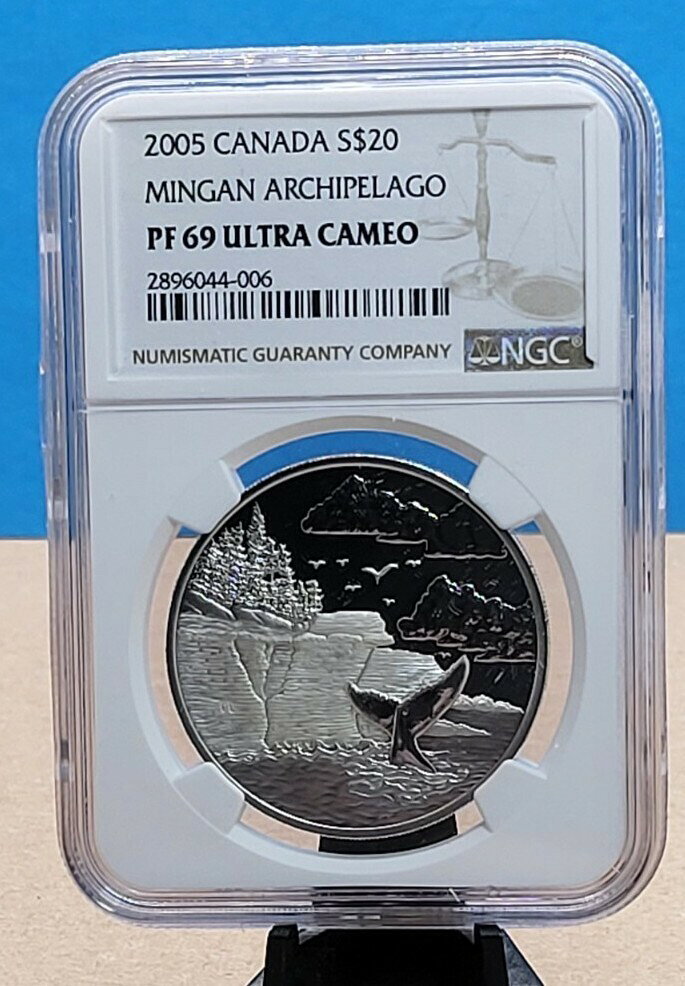 PRODUCT DETAILS 【商品情報】・鑑定機関:NGC・グレード:PF69 Ultra Cameo・発行年・発行国:2005年 カナダ・額面:20ドル・テーマ・シリーズ:ミンガン列島国立公園・素材・重量:銀貨・鑑定番号:-【コンディ...