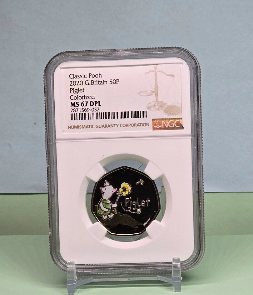 PRODUCT DETAILS 【商品情報】・鑑定機関: NGC・グレード: MS67 DPL・発行年・発行国: 2020年 イギリス・額面: 50ペンス・テーマ・シリーズ: ディズニー クラシック くまのプーさん ピグレット・素材・重量:...