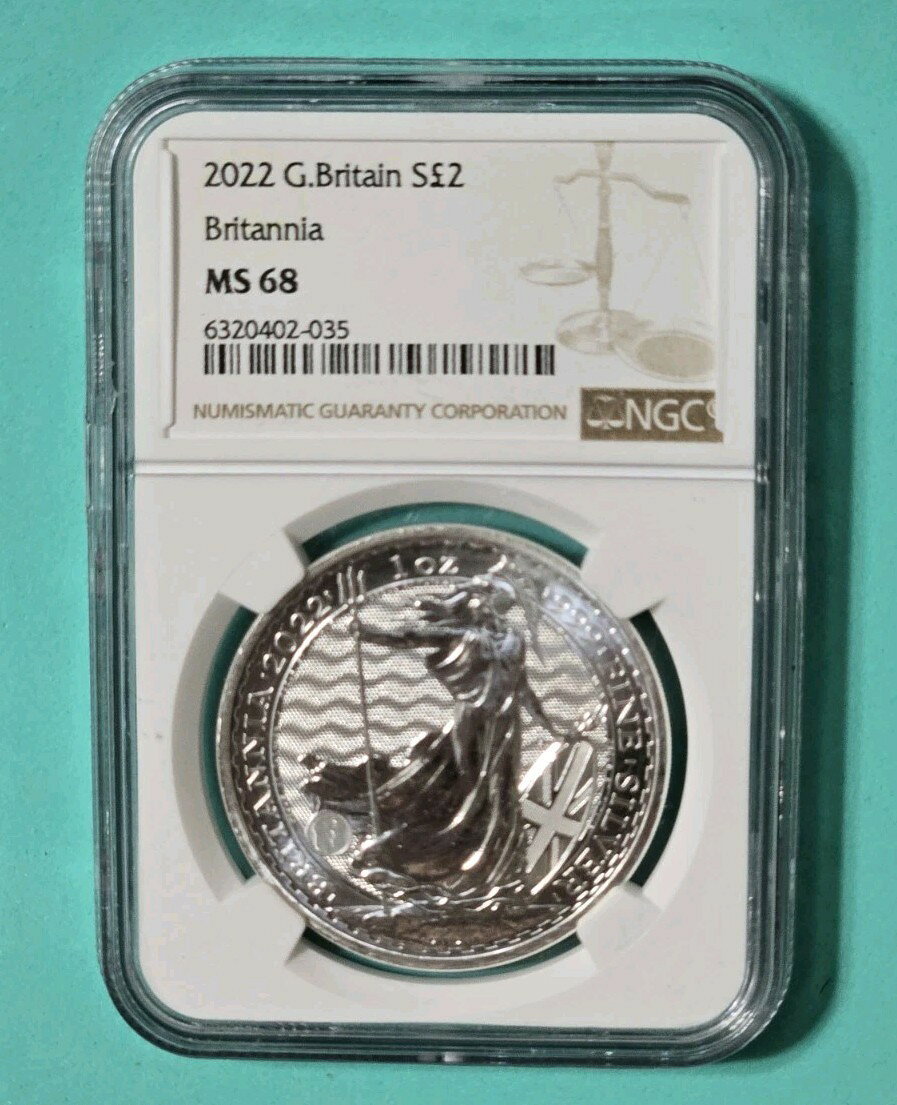 PRODUCT DETAILS 【商品情報】・鑑定機関：NGC・グレード：MS68・発行年・発行国：2022年・イギリス・額面：2ポンド・テーマ・シリーズ：ブリタニア・素材・重量：銀（0.999）・1オンス【コンディション】・第三者鑑定機関...