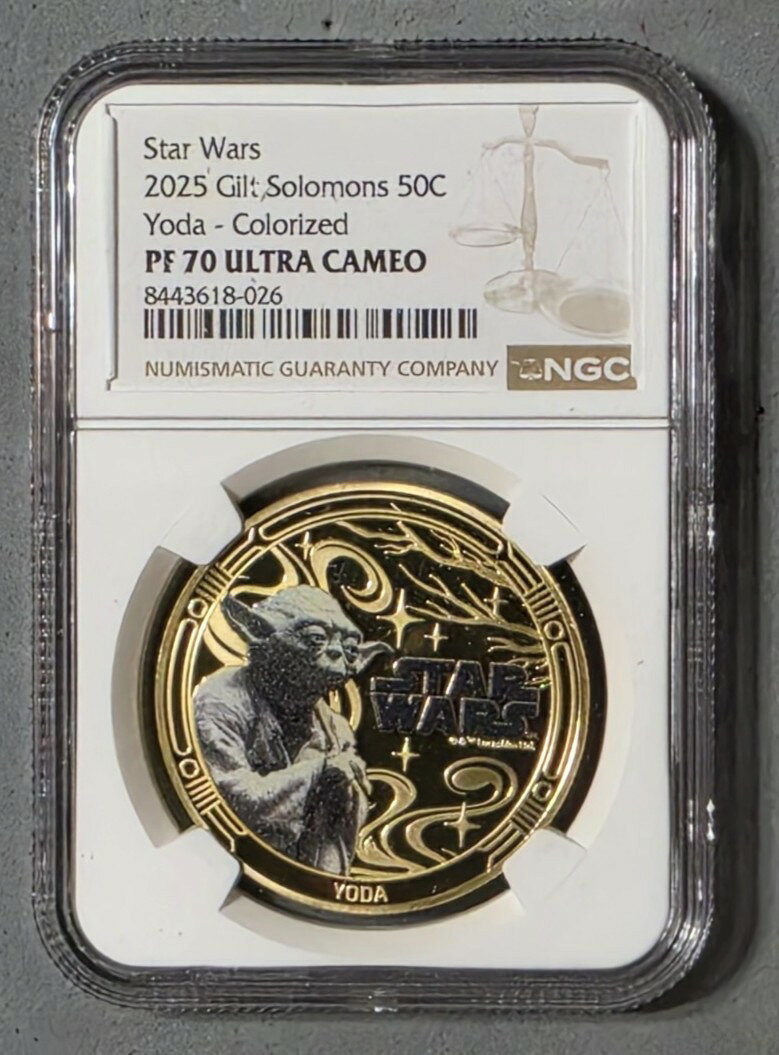 PRODUCT DETAILS 【商品情報】・鑑定機関:NGC・グレード:PF70 Ultra Cameo (PF70UC)・発行年・発行国:2025年 ソロモン諸島・額面:1/2ドル・テーマ・シリーズ:スターウォーズ ヨーダ・素材・重量:...