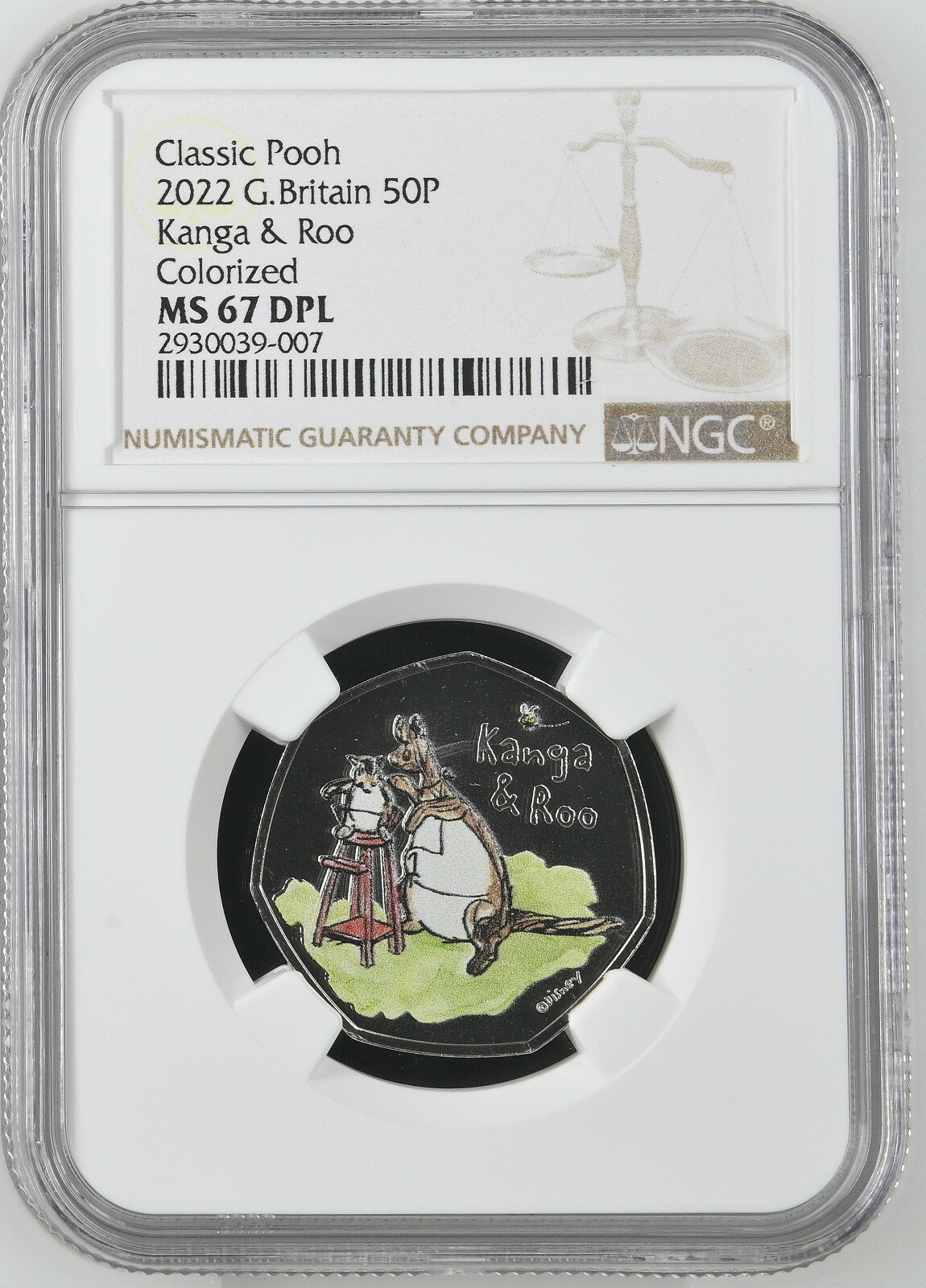PRODUCT DETAILS 【商品情報】・鑑定機関:NGC・グレード:MS67 DPL・発行年・発行国:2022年・イギリス・額面:50ペンス・テーマ・シリーズ:ディズニー くまのプーさん カンガとルー・素材・重量:カラー硬貨【コンディ...