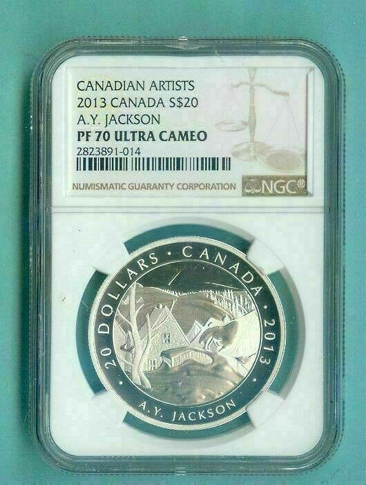 PRODUCT DETAILS 【商品情報】・鑑定機関: NGC・グレード: PF70 UC・発行年・発行国: 2013年 カナダ・額面: 20ドル・テーマ・シリーズ: カナディアン・アーティスト A.Y.ジャクソン・素材・重量: 31.3...