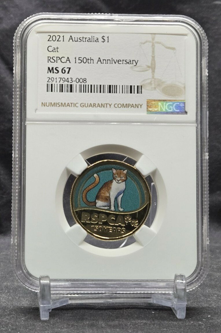PRODUCT DETAILS 【商品情報】・鑑定機関: NGC・グレード: MS67・発行年・発行国: 2021年 オーストラリア・額面: 1ドル・テーマ・シリーズ: RSPCA 150周年記念 子猫・素材・重量: カラー・フロステッド・...