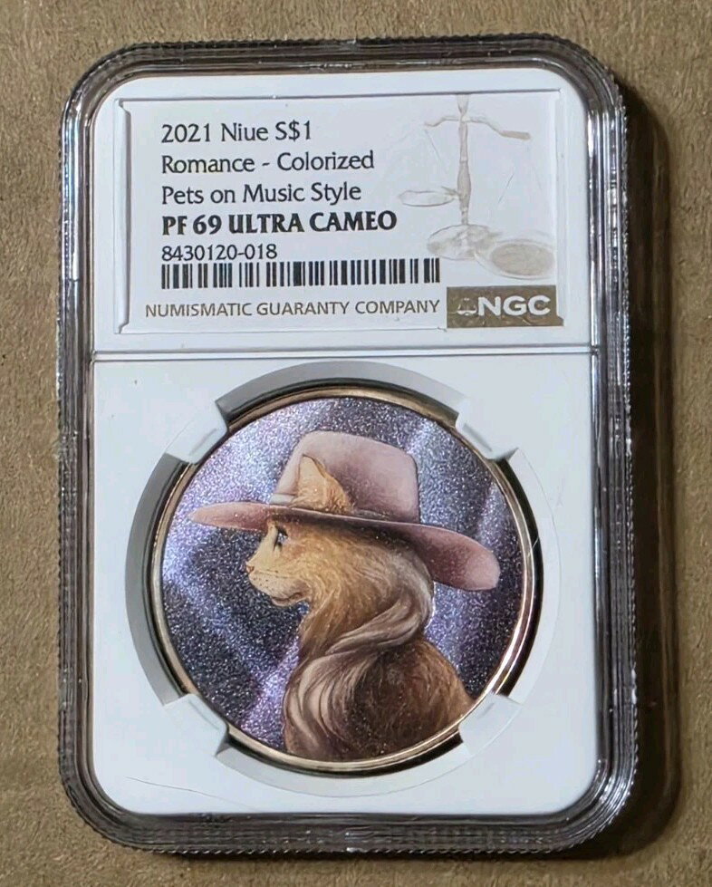 PRODUCT DETAILS 【商品情報】・鑑定機関: NGC・グレード: PF69 UC・発行年・発行国: 2021年・ニウエ・額面: 1ドル・テーマ・シリーズ: ペット・オン・ミュージック ロマンス 猫・素材・重量: 銀(0.999)...
