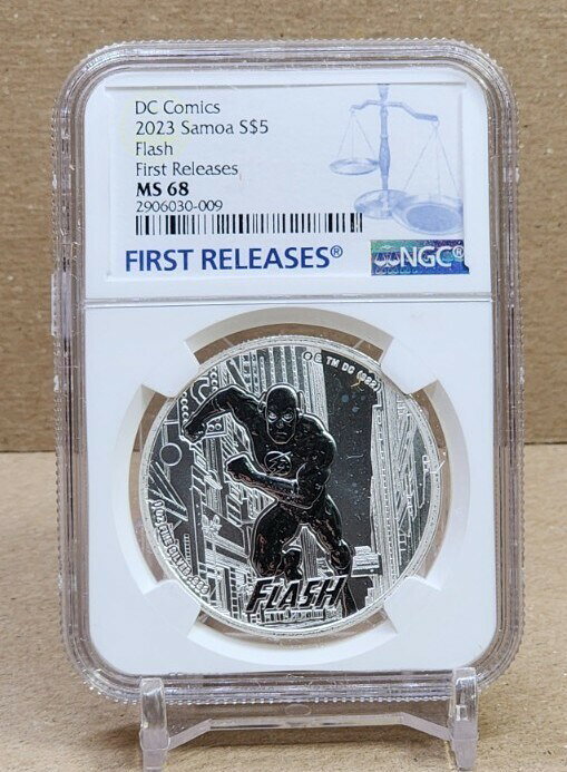 PRODUCT DETAILS 【商品情報】・鑑定機関:NGC・グレード:MS68 (First Releases)・発行年・発行国:2023年・サモア・額面:5ドル・テーマ・シリーズ:DCコミックス ジャスティス・リーグ フラッシュ・素材...