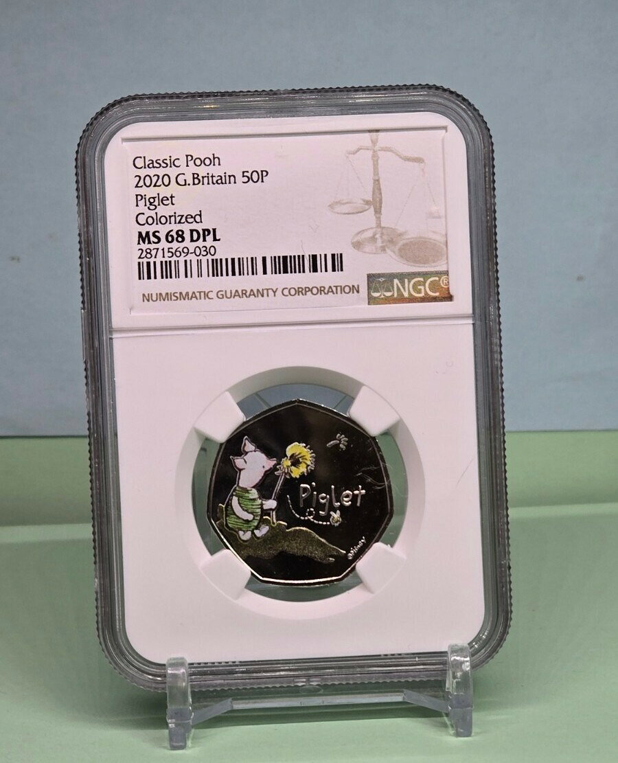 PRODUCT DETAILS 【商品情報】・鑑定機関: NGC・グレード: MS68 DPL・発行年・発行国: 2020年 イギリス・額面: 50ペンス・テーマ・シリーズ: ディズニー くまのプーさん ピグレット・素材・重量: カラーコイ...