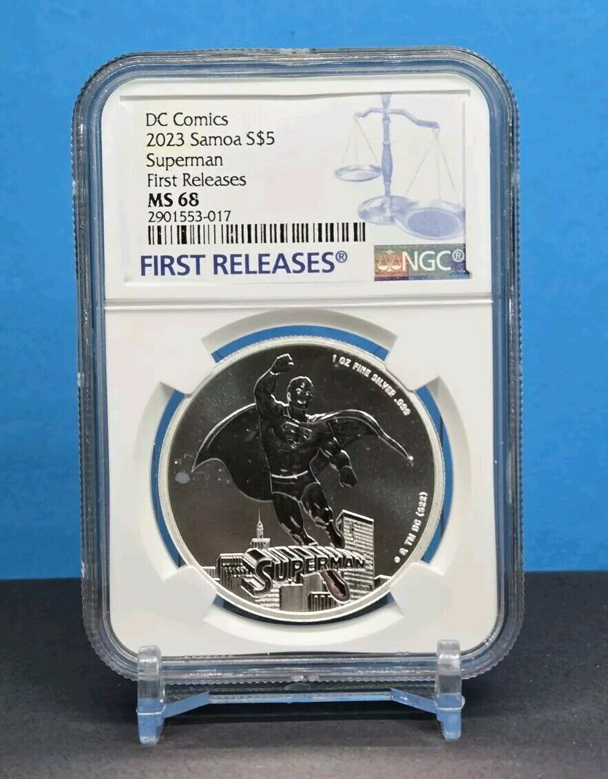 PRODUCT DETAILS 【商品情報】・鑑定機関:NGC・グレード:MS68 FIRST RELEASES・発行年・発行国:2023年 サモア・額面:5ドル・テーマ・シリーズ:DCコミックス ジャスティス・リーグ スーパーマン・素材・...