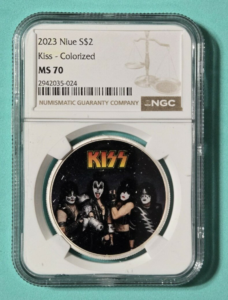 PRODUCT DETAILS 【商品情報】・鑑定機関: NGC・グレード: MS70・発行年: 2023年・発行国: ニウエ・額面: 2ドル・テーマ・シリーズ: KISS 50周年記念・素材・重量: 銀(99.9%)・1オンス【コンディシ...