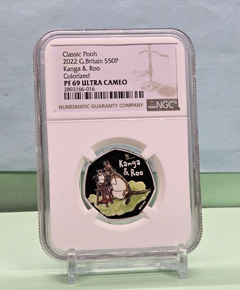 PRODUCT DETAILS 【商品情報】・鑑定機関：NGC・グレード：PF69 ULTRA CAMEO・発行年・発行国：2022年・イギリス・額面：50ペンス・テーマ・シリーズ：ディズニー くまのプーさん（カンガ＆ルー）・素材：シルバー...