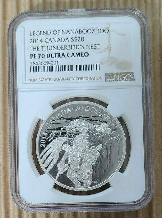 PRODUCT DETAILS 【商品情報】・鑑定機関：NGC・グレード：PF70 ULTRA CAMEO・発行年・発行国：2014年 カナダ・額面：20ドル・テーマ・シリーズ：ナナブジョの伝説 サンダーバードの巣・素材・重量：銀貨 1オン...