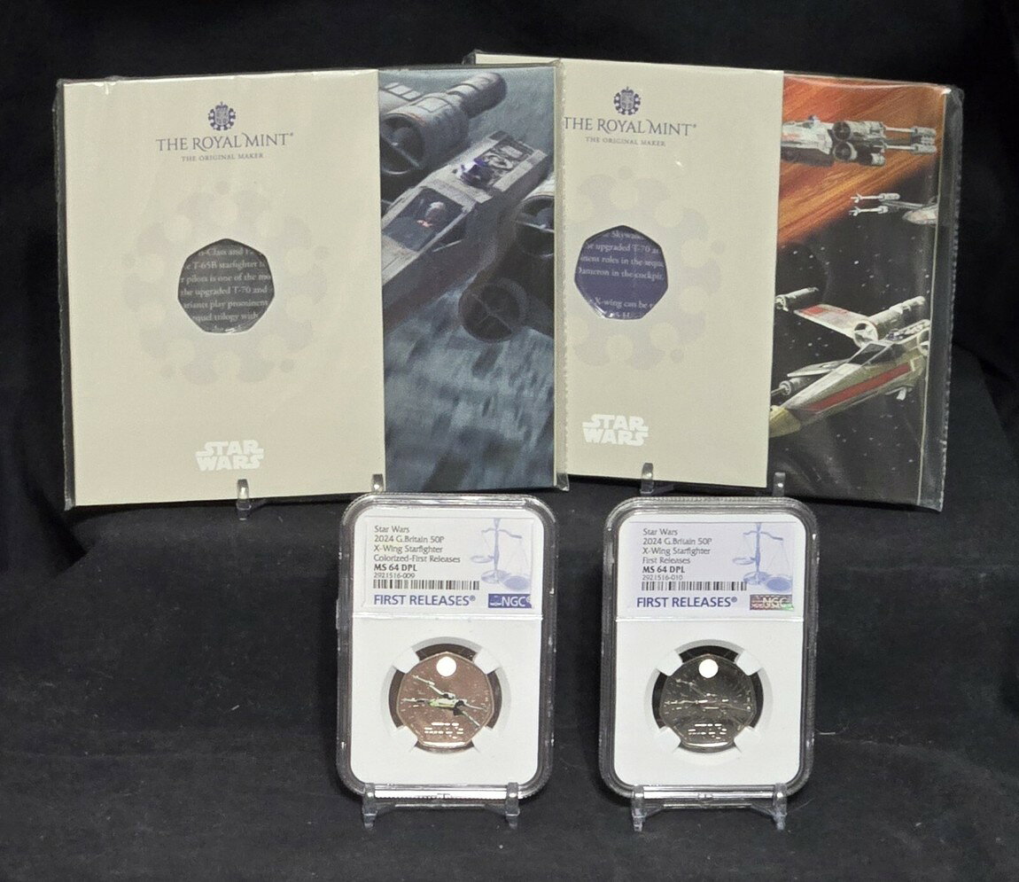 PRODUCT DETAILS 【商品情報】鑑定機関: NGCグレード: MS64 DPL発行年・発行国: 2024年・イギリス額面: 50ペンステーマ・シリーズ: スター・ウォーズ Xウイング・ファイター（シリーズ第3弾）素材・重量: カ...