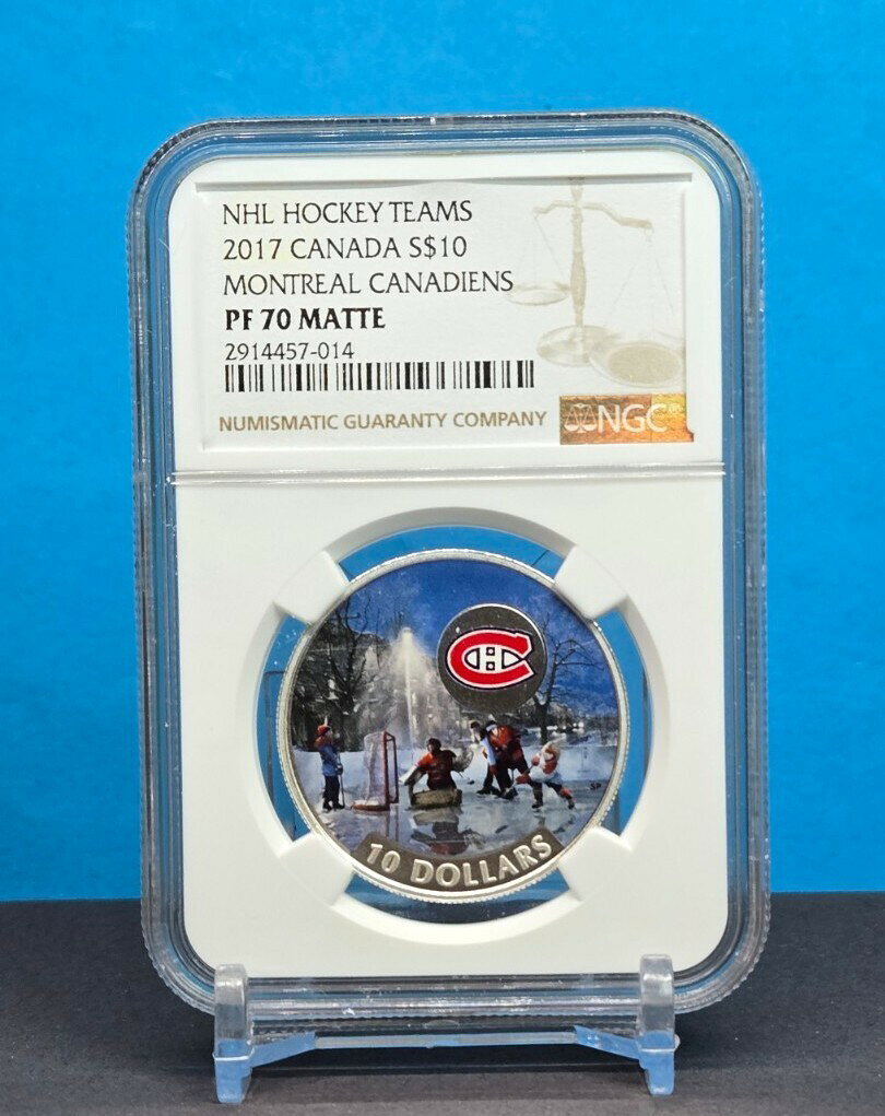 PRODUCT DETAILS 【商品情報】・鑑定機関：NGC・グレード：PF70 MATTE・発行年・発行国：2017年 カナダ・額面：10ドル・テーマ・シリーズ：NHL ホッケー チーム モントリオール・カナディアンズ・素材・重量：.9...