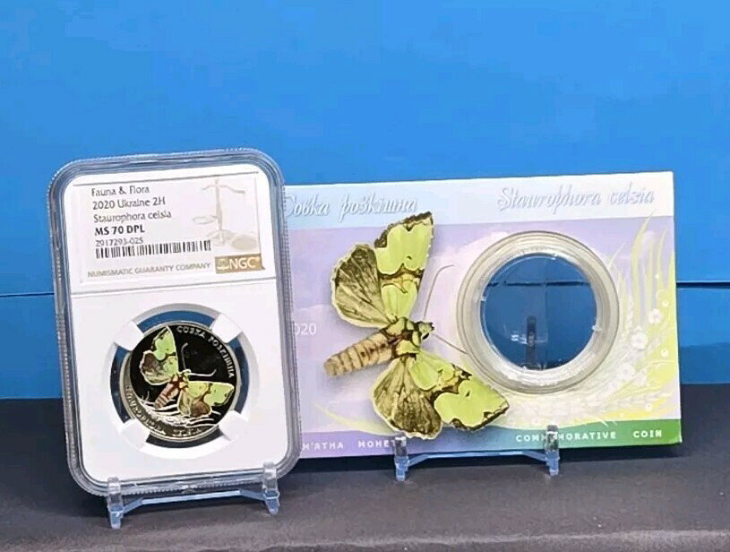PRODUCT DETAILS 【商品情報】・鑑定機関:NGC・グレード:MS70 DPL・発行年・発行国:2020年 ウクライナ・額面:2フリヴニャ・テーマ・シリーズ:フローラ&ファウナ (ミドリキリガ)・素材・重量:-【コンディション】...