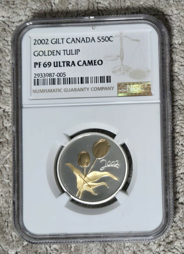 PRODUCT DETAILS 【商品情報】・鑑定機関:NGC・グレード:PF69 ULTRA CAMEO・発行年・発行国:2002年・カナダ・額面:50セント・テーマ・シリーズ:カナダ・チューリップ・フェスティバル50周年 ゴールデン・チ...