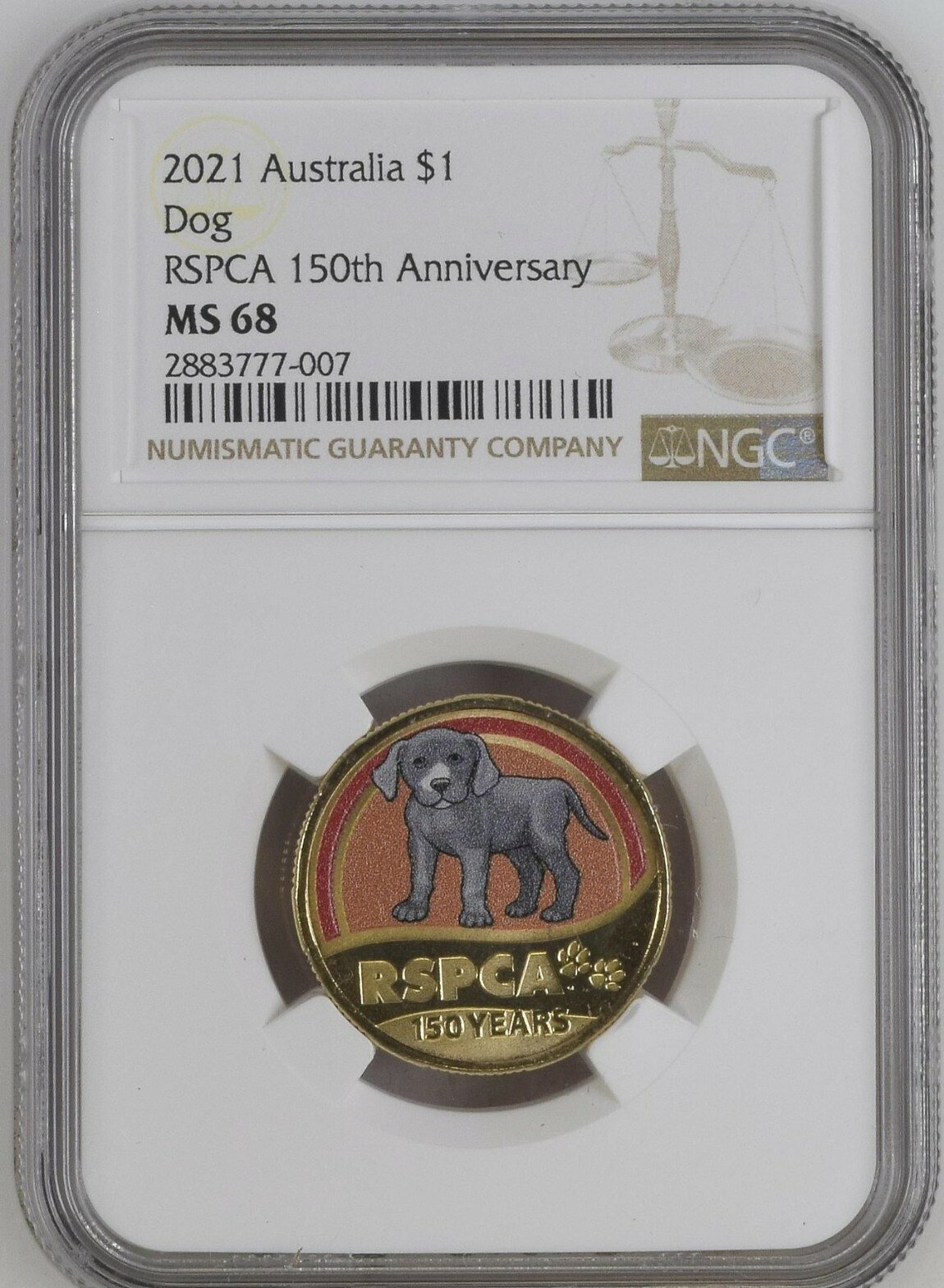 PRODUCT DETAILS 【商品情報】・鑑定機関: NGC・グレード: MS68・発行年・発行国: 2021年 オーストラリア・額面: 1ドル・テーマ・シリーズ: RSPCA 150周年 犬・素材・重量: カラー・フロステッド・アンサ...