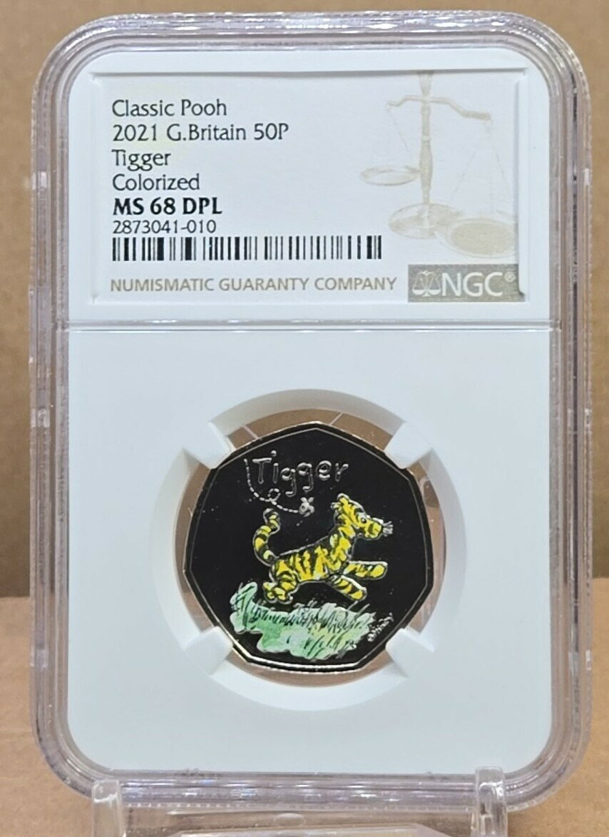 PRODUCT DETAILS 【商品情報】・鑑定機関: NGC・グレード: MS68 DPL・発行年・発行国: 2021年 イギリス・額面: 50ペンス・テーマ・シリーズ: ディズニー クラシック プー ティガー・素材・重量: カラーコイ...