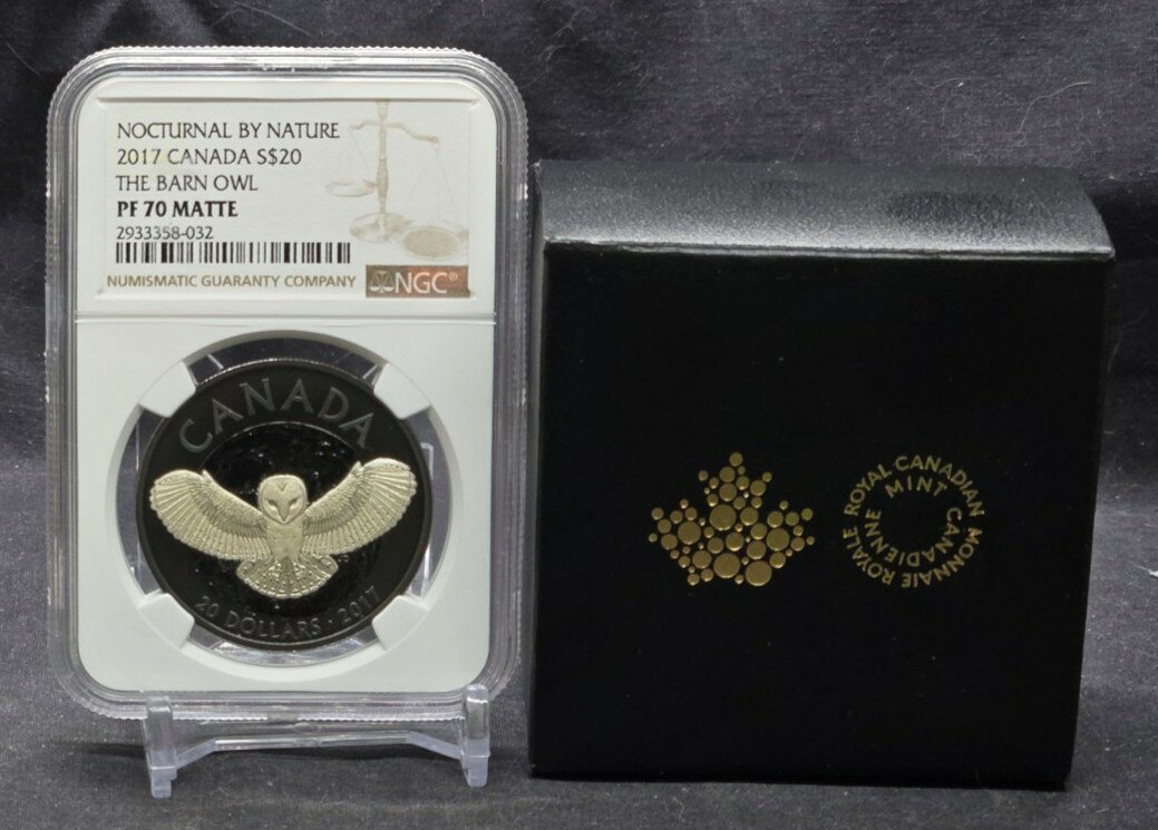PRODUCT DETAILS 【商品情報】・鑑定機関：NGC・グレード：PF70・発行年・発行国：2017年 カナダ・額面：20ドル・テーマ・シリーズ：ノクターナル・バイ・ネイチャー メンフクロウ・素材・重量：.999 銀貨【コンディショ...