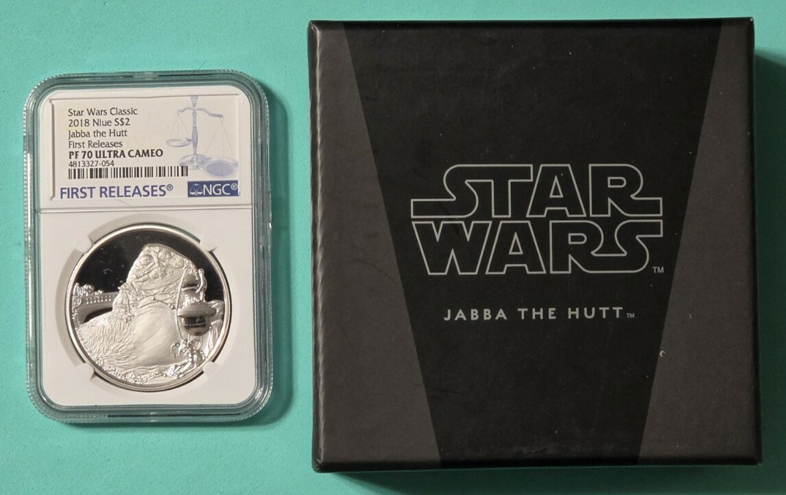 PRODUCT DETAILS 【商品情報】・鑑定機関：NGC・グレード：PF70 ULTRA CAMEO (First Releases)・発行年・発行国：2018年 ニウエ・額面：2ドル・テーマ・シリーズ：スターウォーズ ジャバ・ザ・ハ...