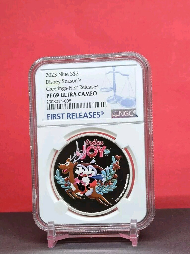 PRODUCT DETAILS 【商品情報】・鑑定機関：NGC・グレード：PF69 ULTRA CAMEO FIRST RELEASES・発行年・発行国：2023年 ニウエ・額面：2ドル・テーマ・シリーズ：ディズニー シーズンズ・グリーティ...