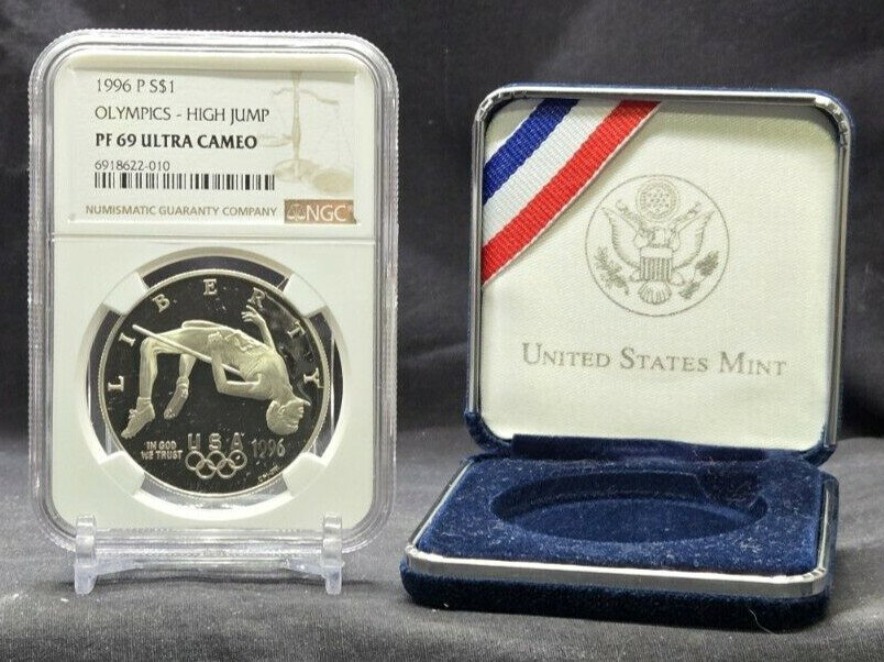 PRODUCT DETAILS 【商品情報】・鑑定機関：NGC・グレード：PF69 Ultra Cameo・発行年・発行国：1996年 アメリカ・額面：1ドル・テーマ・シリーズ：オリンピック ハイジャンプ・素材・重量：銀（.999）【コンデ...