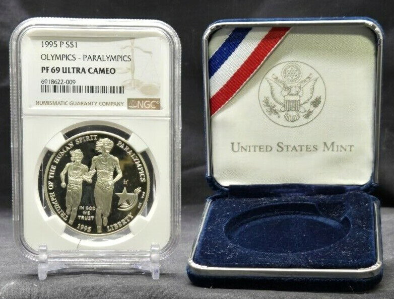 PRODUCT DETAILS 【商品情報】・鑑定機関：NGC・グレード：PF69 Ultra Cameo (Brown Label)・発行年・発行国：1995年 アメリカ・額面：1ドル・テーマ・シリーズ：パラリンピック オリンピック・素材...