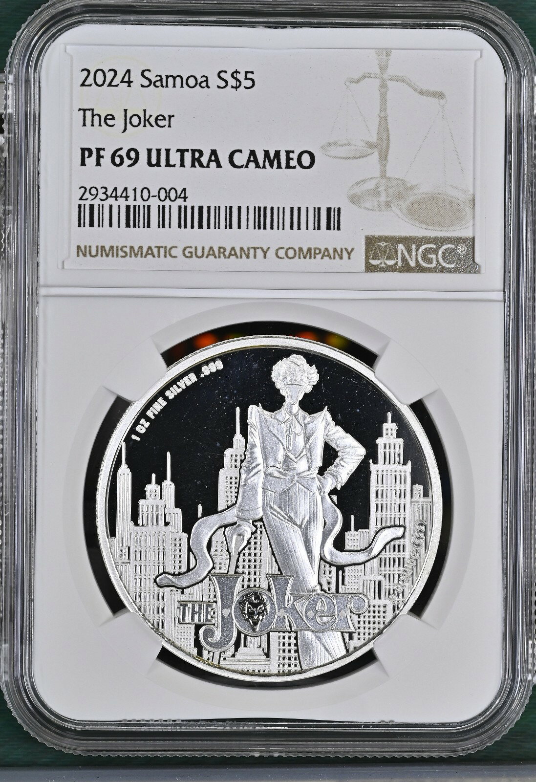 PRODUCT DETAILS 【商品情報】・鑑定機関: NGC・グレード: PF69 Ultra Cameo・発行年・発行国: 2024年 サモア・額面: 5ドル・テーマ・シリーズ: DCコミックス ジョーカー (スーパーヴィラン)・素材...