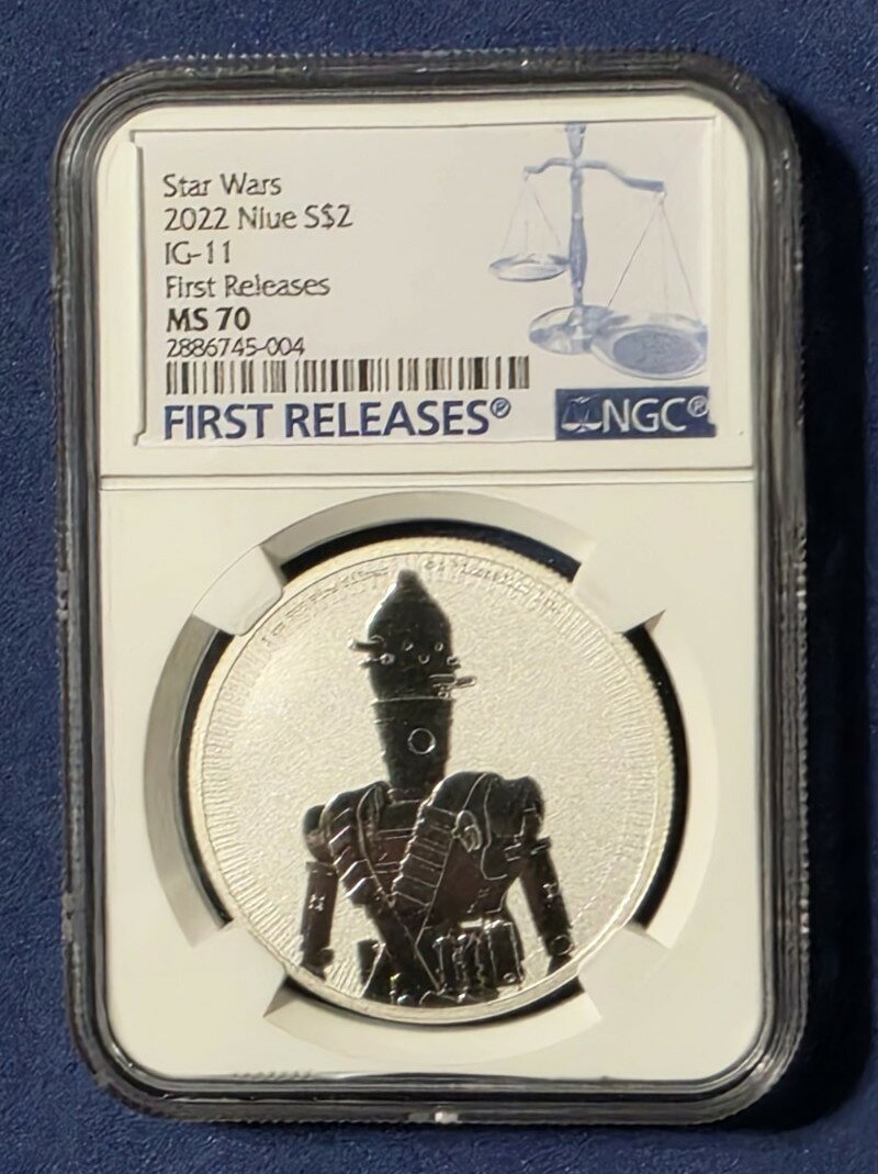 PRODUCT DETAILS 【商品情報】・鑑定機関: NGC・グレード: MS70・発行年・発行国: 2022年・ニウエ・額面: 2ドル・テーマ・シリーズ: スター・ウォーズ マンダロリアン IG-11・素材・重量: 銀貨【コンディショ...