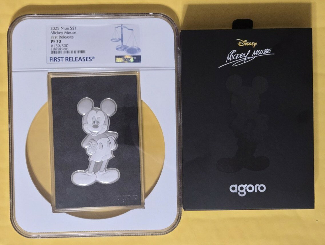 PRODUCT DETAILS 【商品情報】・鑑定機関: NGC・グレード: PF70 FR・発行年・発行国: 2025年・ニウエ・額面: 1ドル・テーマ・シリーズ: ディズニー ブラインドボックス ミッキーマウス ティア3・素材・重量: ...
