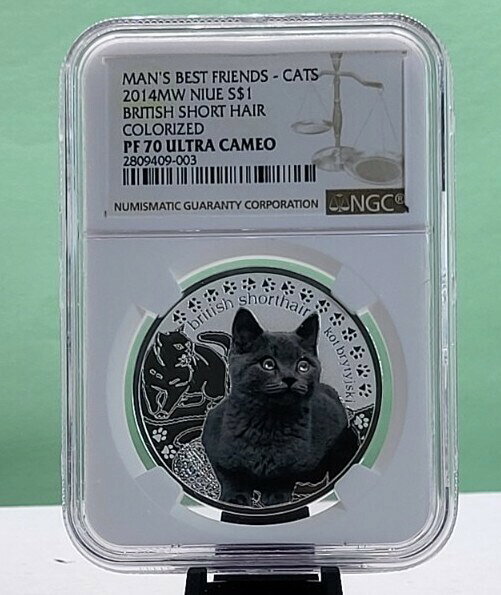 PRODUCT DETAILS 【商品情報】・鑑定機関: NGC・グレード: PF70 UC・発行年・発行国: 2014年・ニウエ・額面: 1ドル・テーマ・シリーズ: ブリティッシュショートヘア キャット・素材・重量: 銀(.999)【コン...