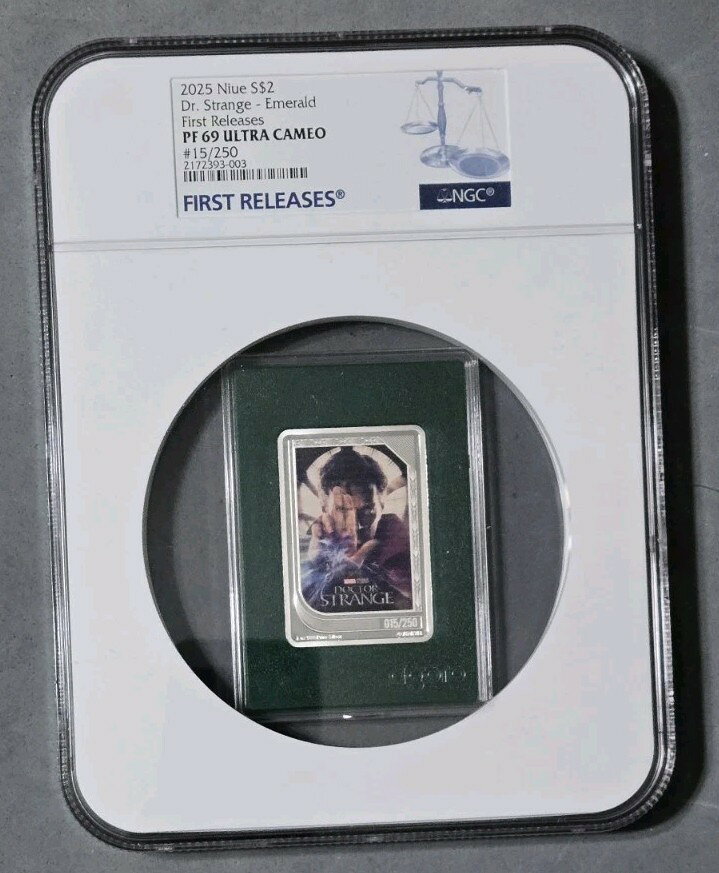 PRODUCT DETAILS 【商品情報】・鑑定機関: NGC・グレード: PF69 UC・発行年・発行国: 2025年・ニウエ・額面: 2ドル・テーマ・シリーズ: マーベル トレーディングコイン ドクター・ストレンジ・素材・重量: 銀(...