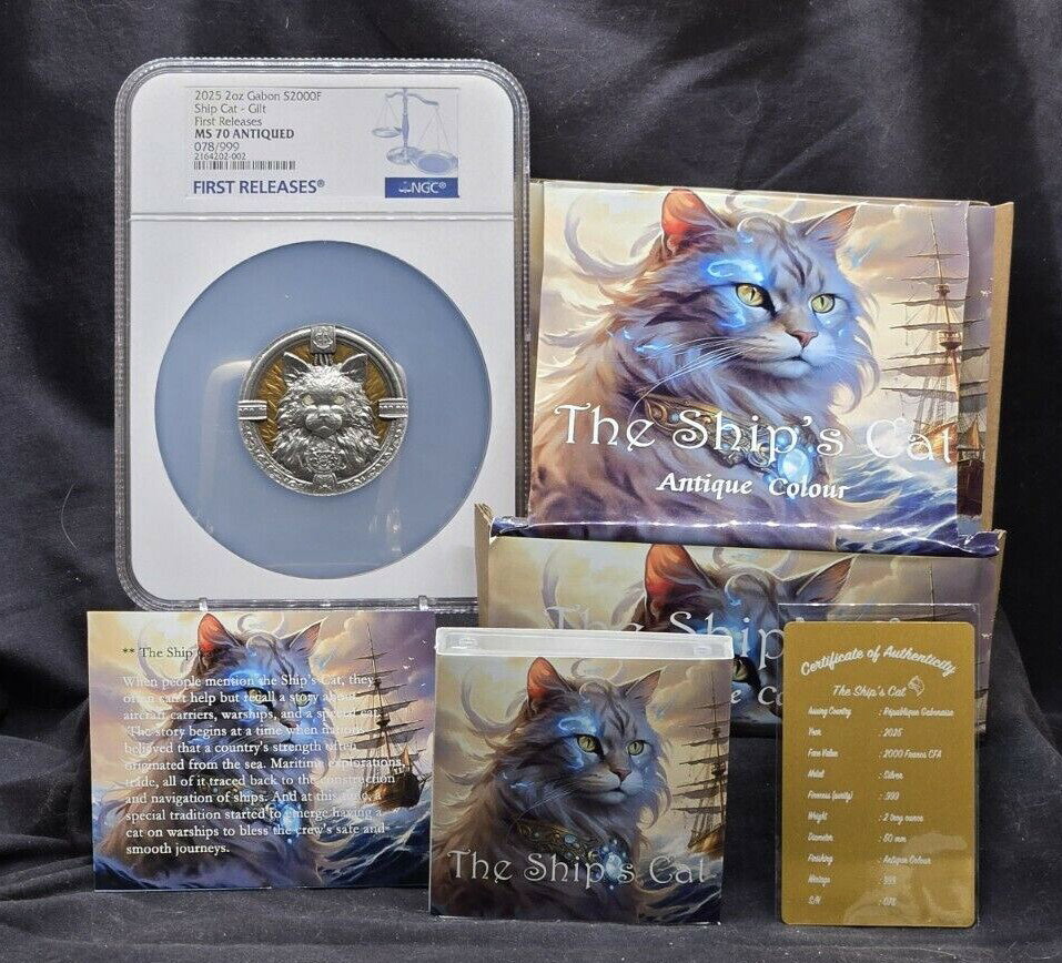 PRODUCT DETAILS 【商品情報】・鑑定機関: NGC・グレード: PF70 ULTRA CAMEO (First Releases)・発行年・発行国: 2025年・ガボン・額面: 2000フラン・テーマ・シリーズ: シップ・キャ...