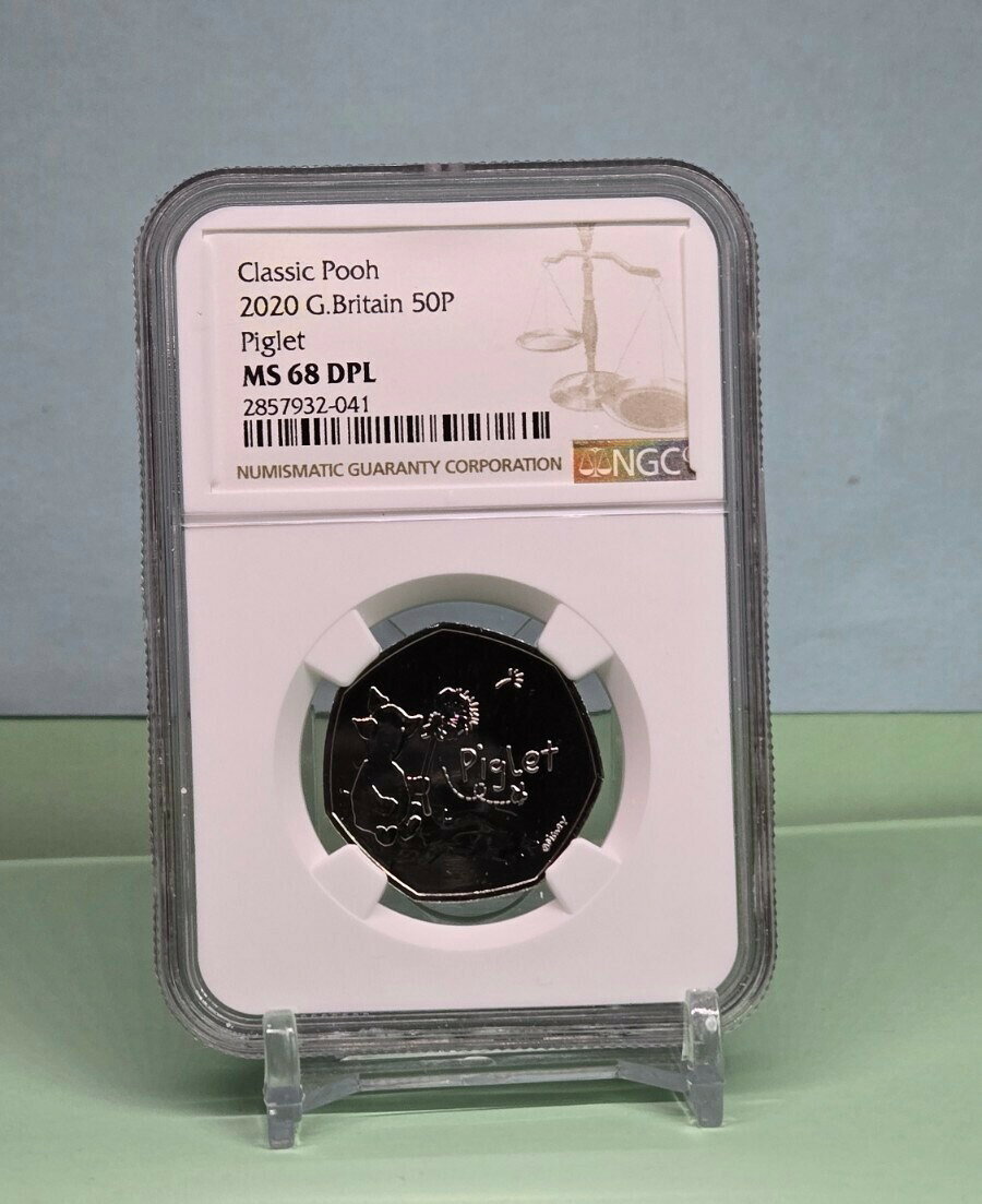 PRODUCT DETAILS 【商品情報】・鑑定機関: NGC・グレード: MS68 DPL・発行年・発行国: 2020年 イギリス・額面: 50ペンス・テーマ・シリーズ: ディズニー くまのプーさん ピグレット・素材・重量: -・鑑定番...