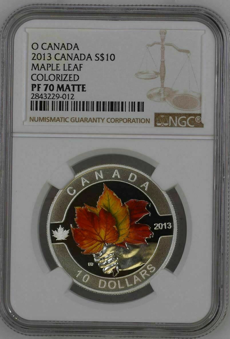 PRODUCT DETAILS 【商品情報】・鑑定機関: NGC・グレード: PF70 MATTE・発行年・発行国: 2013年・カナダ・額面: 10ドル・テーマ・シリーズ: メイプルリーフ カラー・素材・重量: 銀貨・付属品: BOX、鑑...