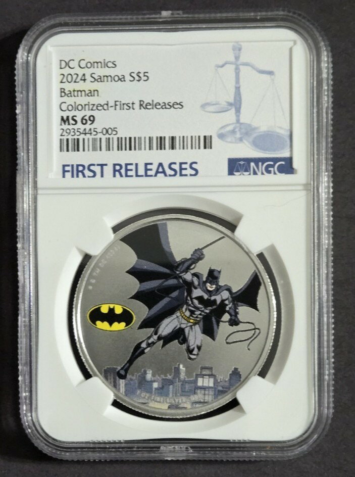 PRODUCT DETAILS 【商品情報】・鑑定機関: NGC・グレード: MS69 FR (FIRST RELEASES)・発行年・発行国: 2024年・サモア・額面: 5ドル・テーマ・シリーズ: DCコミックス ジャスティス・リーグ ...