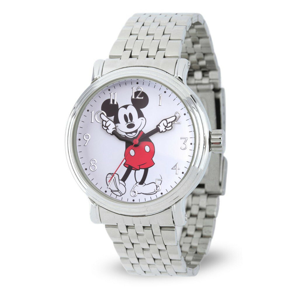商品説明 商品の特徴/スペック・ディズニー公式ライセンス商品のミッキーマウス腕時計・44mmシルバーケースとステンレススチールストラップ・白文字盤にフルカラーミッキーマウスデザイン・アナログ表示・日本製クォーツムーブメント搭載・30メートル...