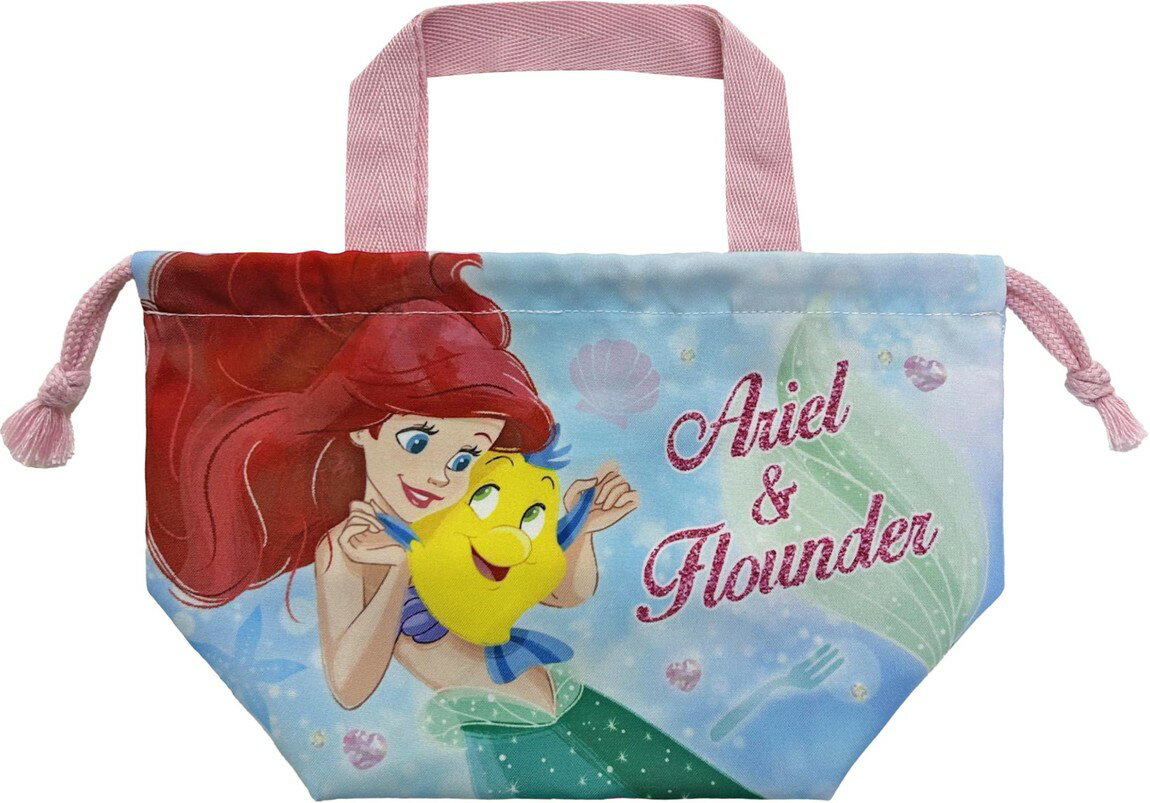 PRODUCT DETAILS ディズニー リトルマーメイド 巾着袋 マチ付き キャラクター ポーチ グッズ【商品仕様】・ アイテム種別：巾着袋・ キャラクター：リトルマーメイド・ 形状：マチ付き底面・ 主な用途：小物入れ、お弁当袋、バッグ...