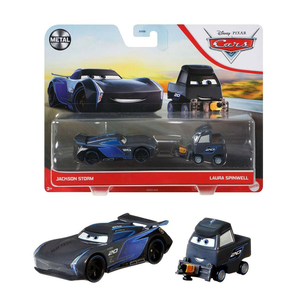 PRODUCT DETAILS ディズニー カーズ ジャクソン・ストーム ローラ・スピンウェル ミニカー 2台セット 1:55スケール おもちゃ フィギュア ダイキャスト製【商品仕様】・ アイテム種別：ミニカー・フィギュア・ 作品名：カーズ...