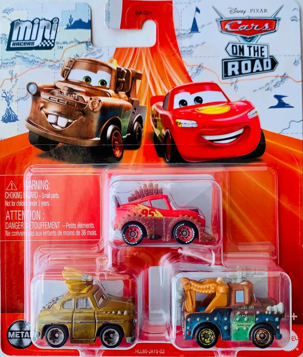 PRODUCT DETAILS ディズニー カーズ オン・ザ・ロード ミニレーサー ロード・ウォリアーズ 3体セット ミニカー フィギュア ライトニング・マックィーン メーター チーフテス【商品仕様】・ アイテム種別：ミニカー・フィギュアセ...